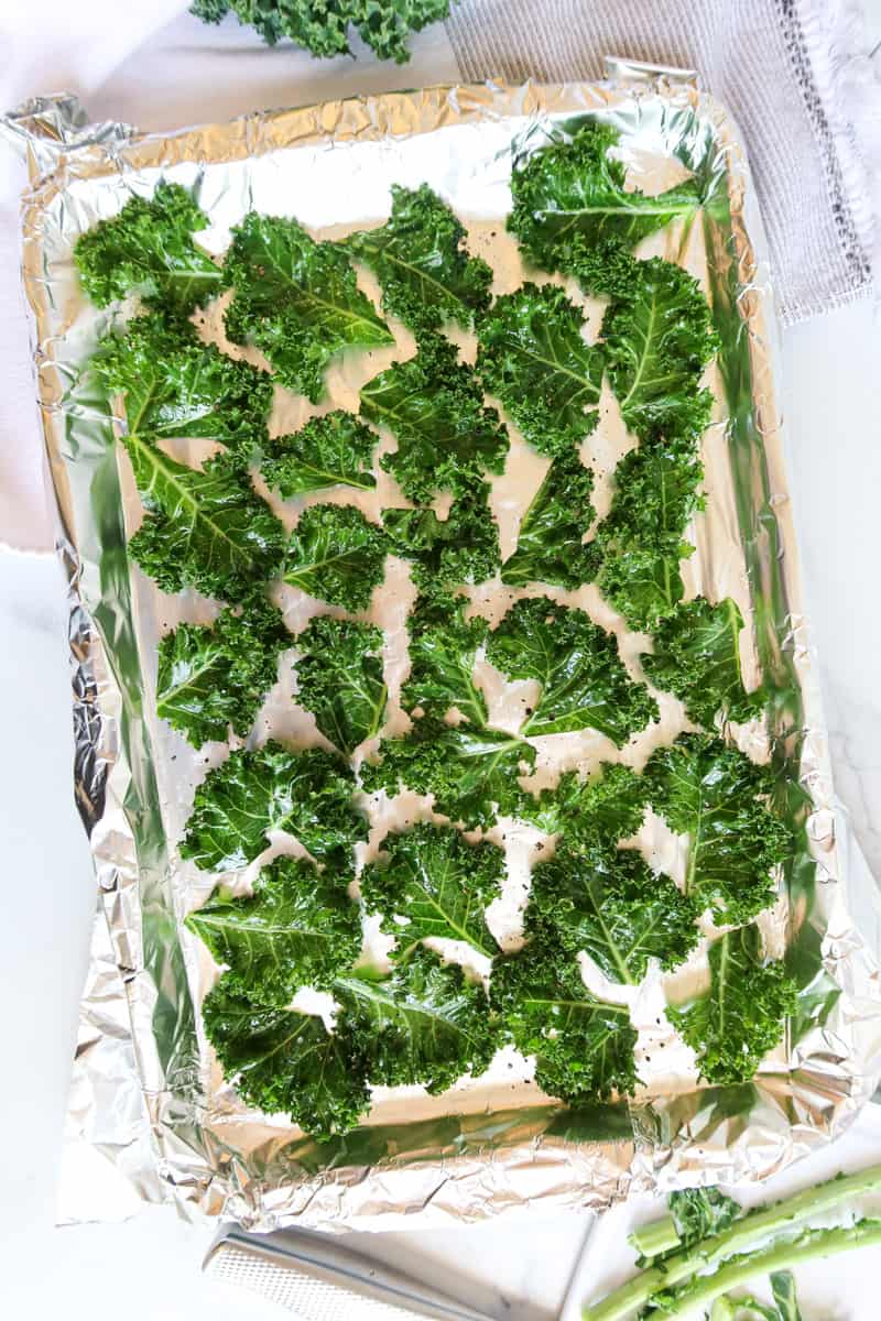 How To Make Amazing Crispy Kale Chips In The Oven! - Garlic Salt & Lime