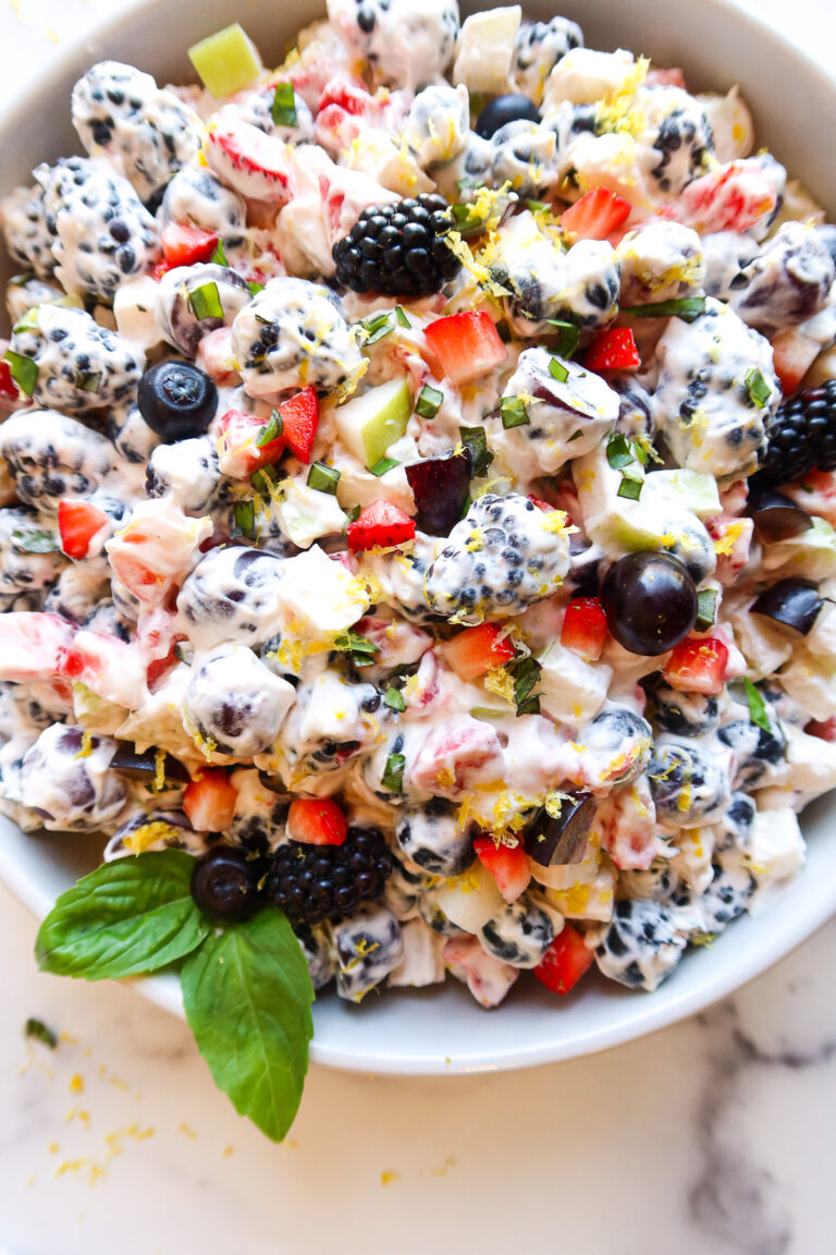 Fresh Fruit Salad With Whipped Cream