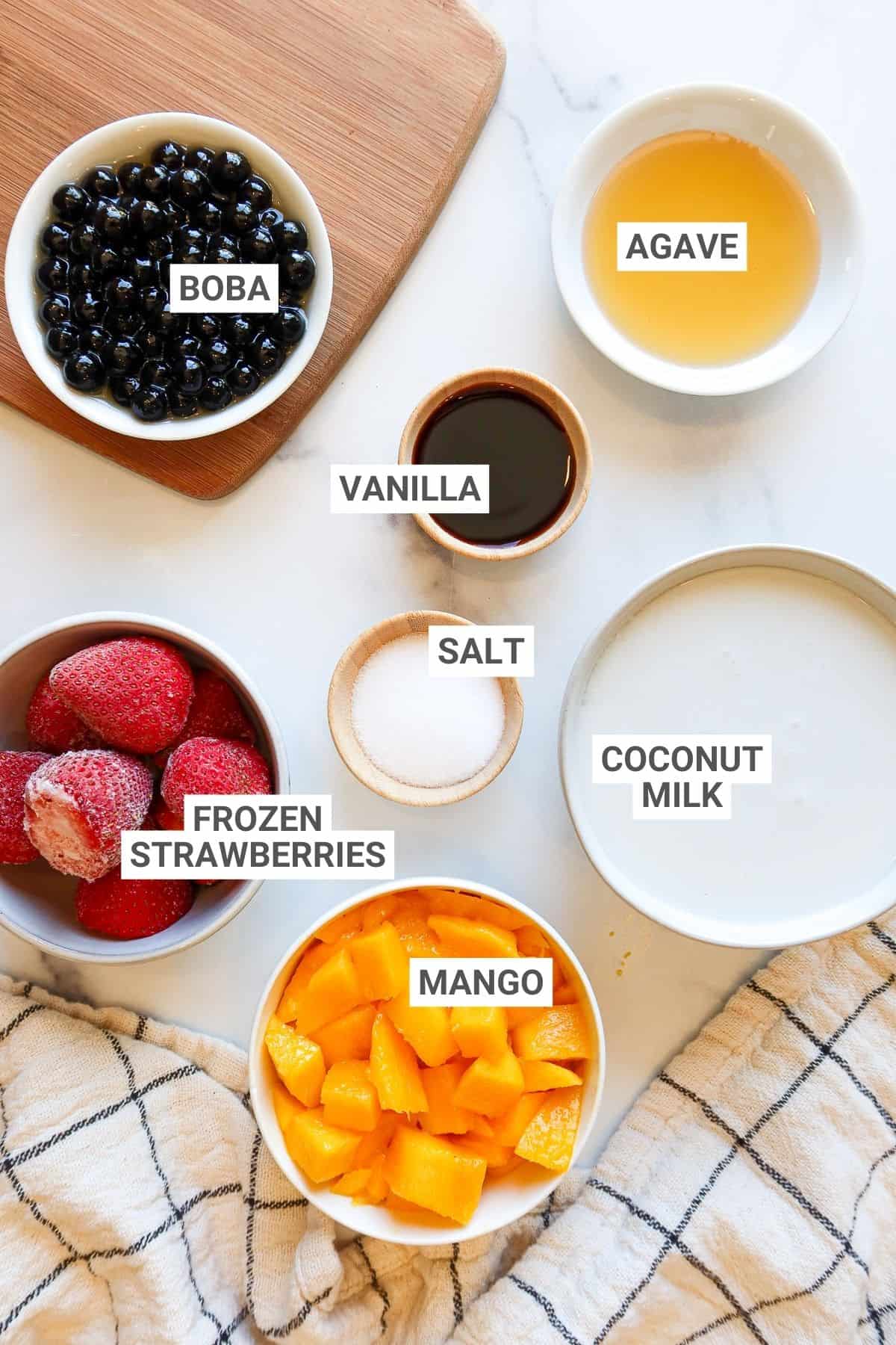 Strawberry Mango Boba Smoothie Recipe