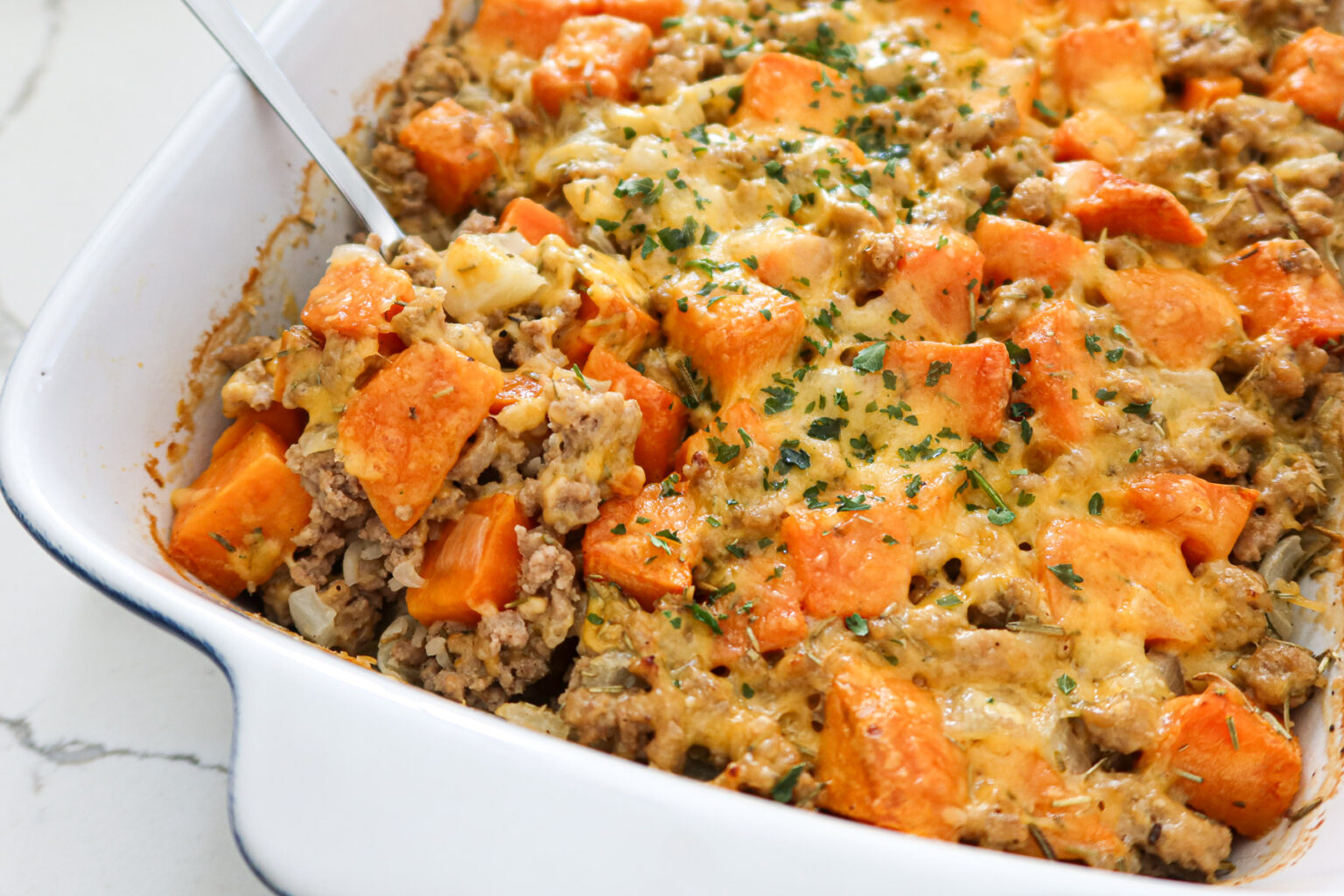 Ground Turkey And Sweet Potato Casserole
